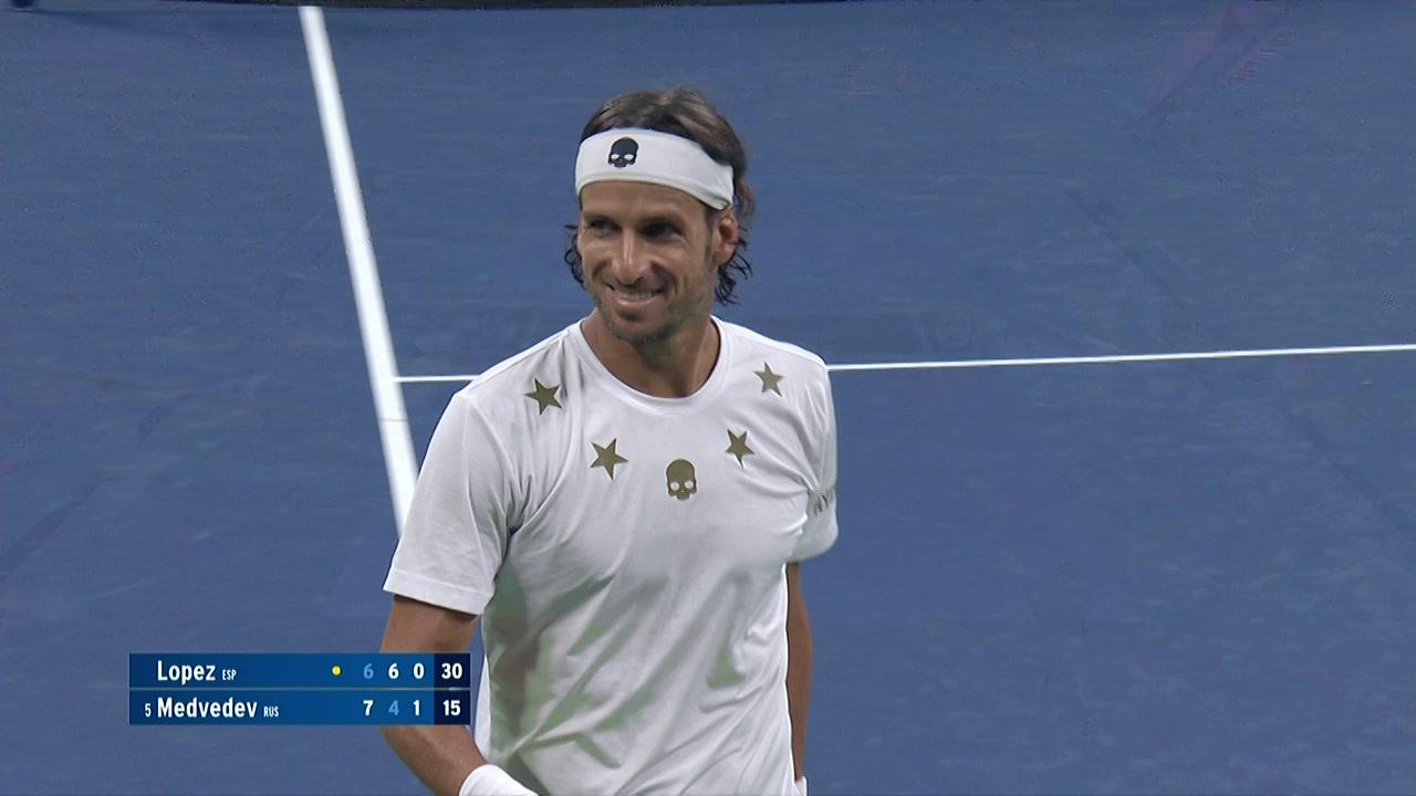 SlamTracker: Lopez wins the point with a forehand winner. - US Open ...
