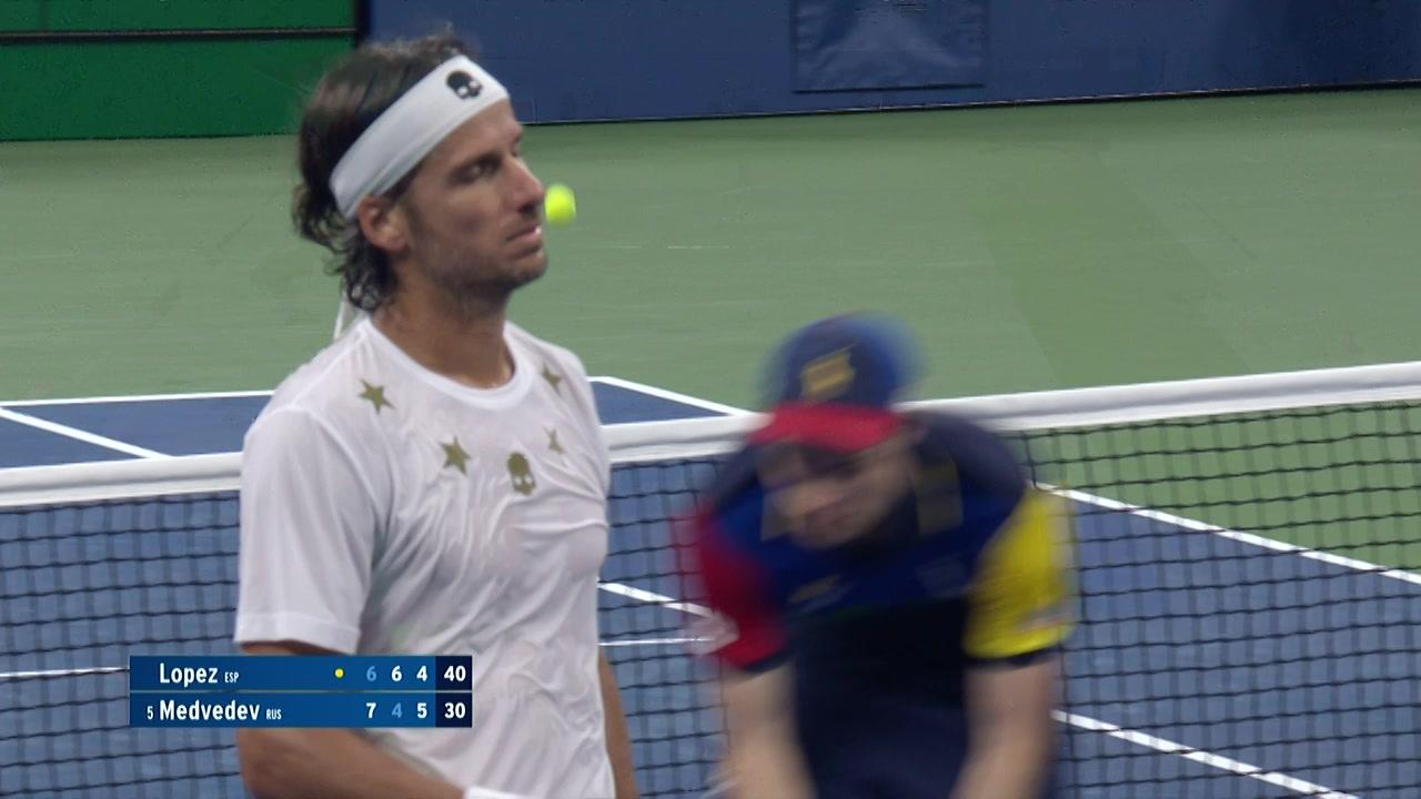 SlamTracker: Lopez wins the point with a forehand smash winner. - US ...