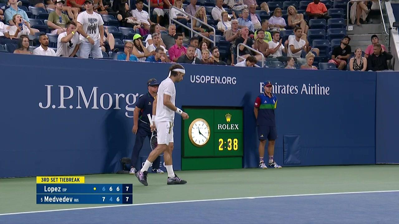 SlamTracker: Lopez loses the point with a forehand forced error. - US ...