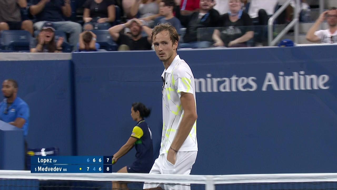 SlamTracker: Set Point; Lopez loses the point with a backhand forced ...