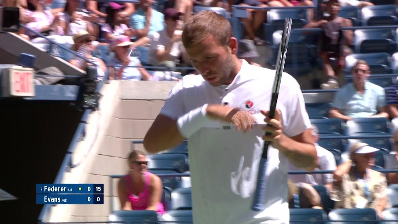 SlamTracker: Evans wins the point with a forehand winner. - US Open ...