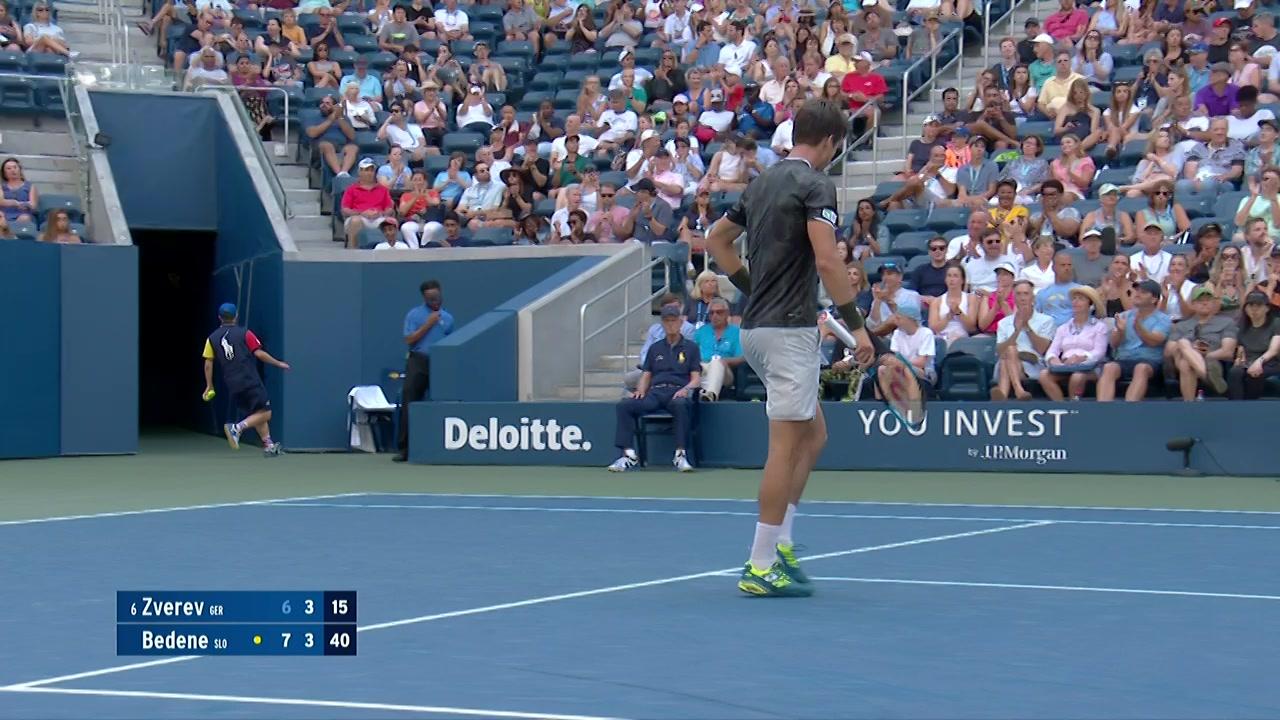 SlamTracker: Bedene wins the point with a forehand winner. - US Open ...