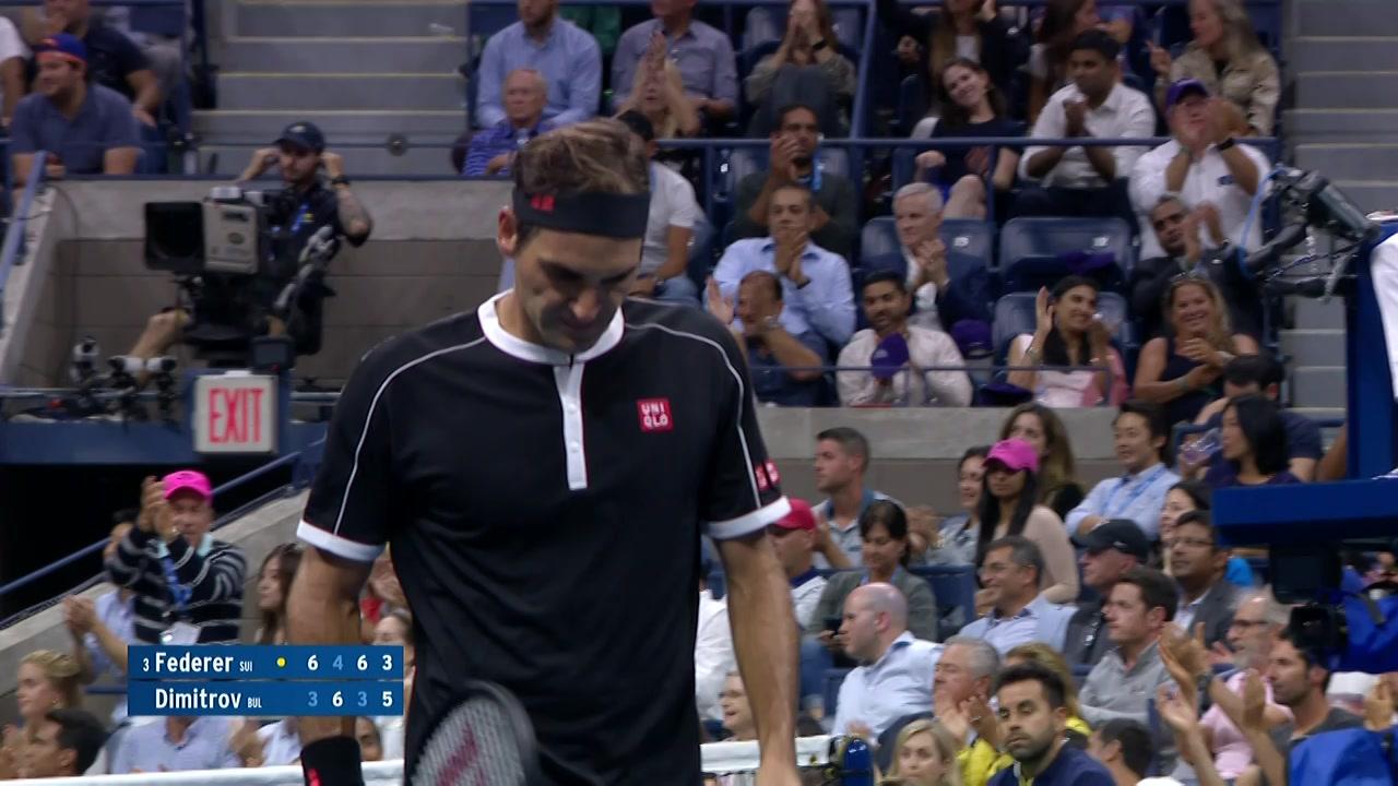 SlamTracker: Federer wins the point with a forehand volley winner. - US ...