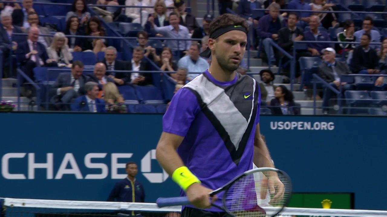 SlamTracker: Dimitrov wins the point with a forehand smash winner. - US ...