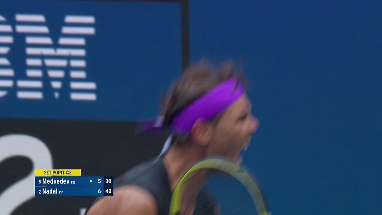 SlamTracker: Set Point; Medvedev loses the point with a backhand volley ...