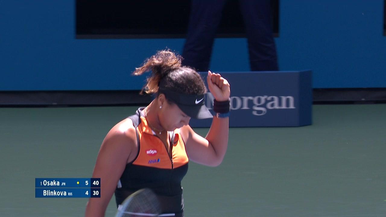 SlamTracker: Set Point; Osaka wins the point with a forehand winner ...