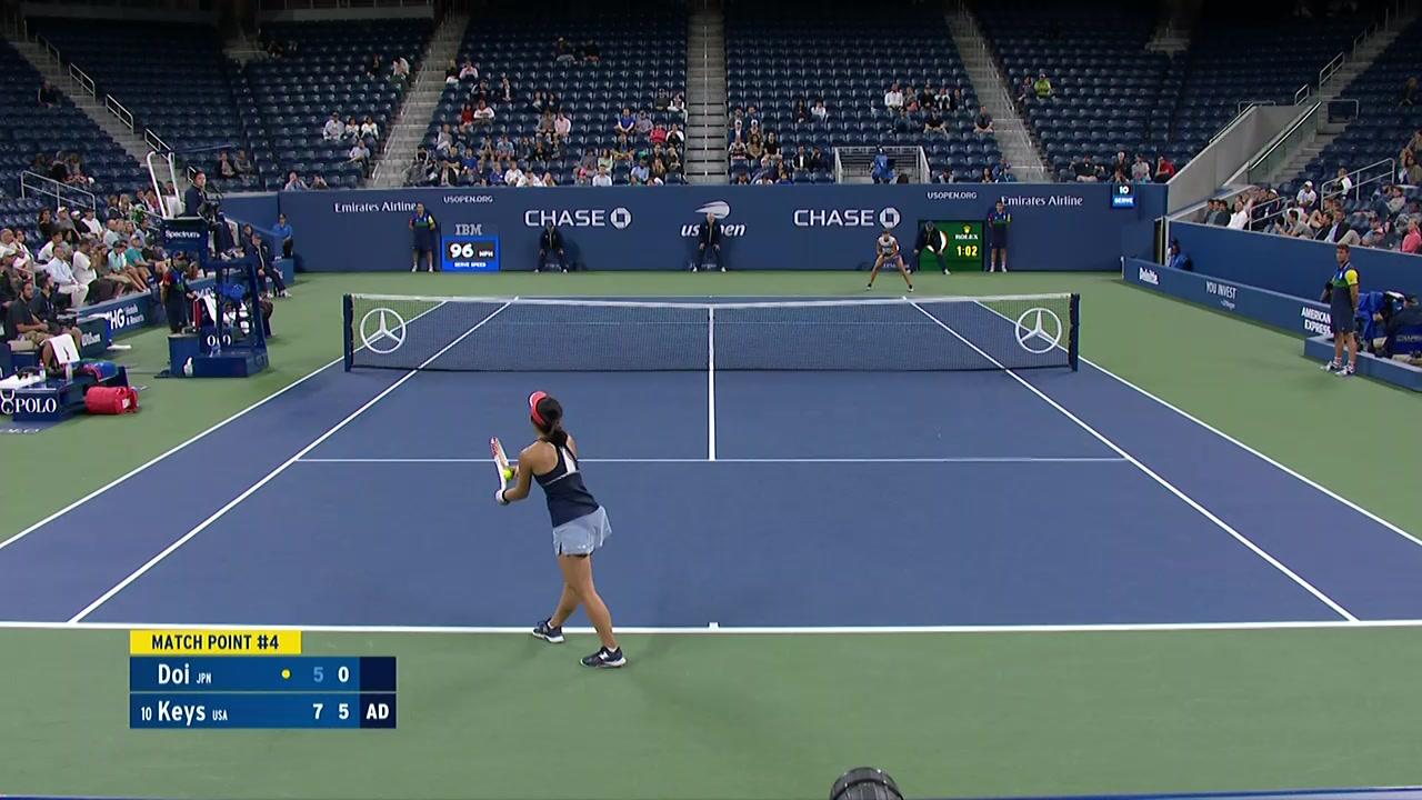 SlamTracker: Doi wins the point with a forehand volley winner. - US ...