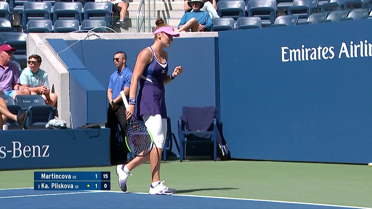 SlamTracker: Martincova wins the point with a forehand winner. - US ...