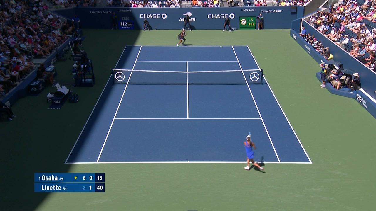 SlamTracker: Break Point; Osaka loses the point with a forehand forced ...