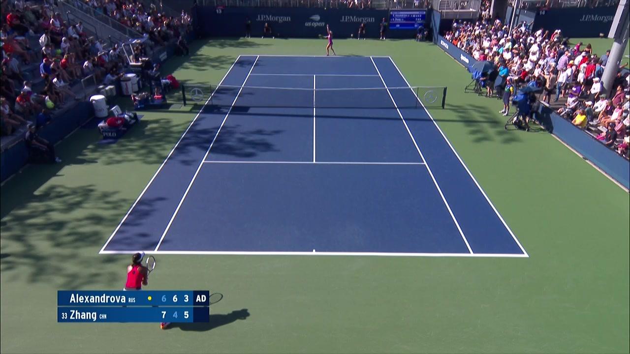 SlamTracker: Zhang wins the point with a forehand winner. - US Open ...