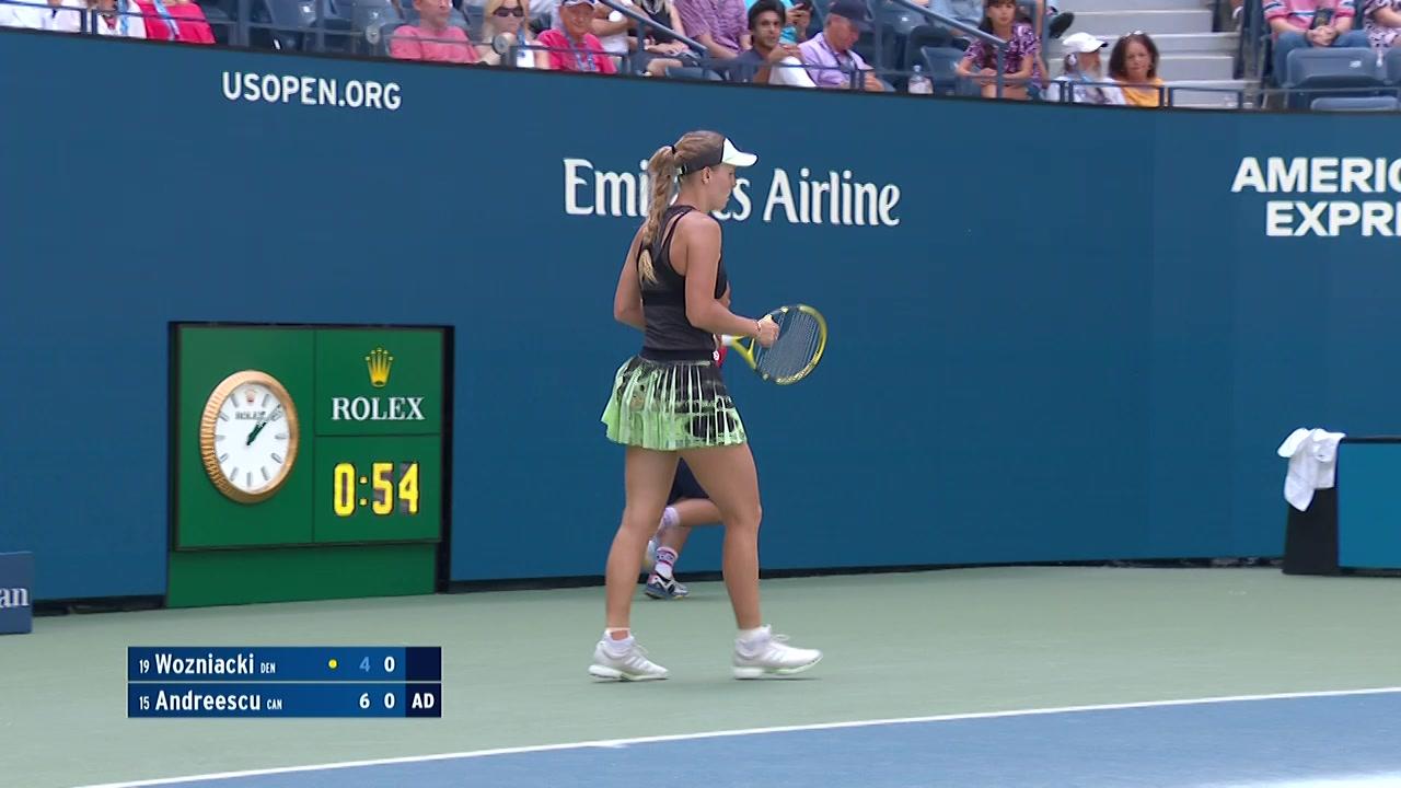 SlamTracker: Break Point; Wozniacki loses the point with a forehand ...