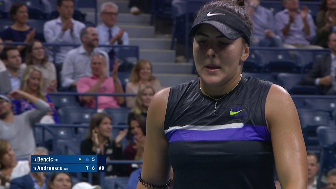 SlamTracker: Bencic loses the point with a forehand forced error. - US ...