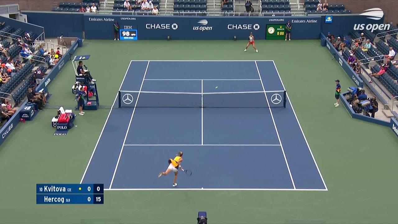 Petra Kvitova blasts past Polona Hercog for milestone win at US Open ...