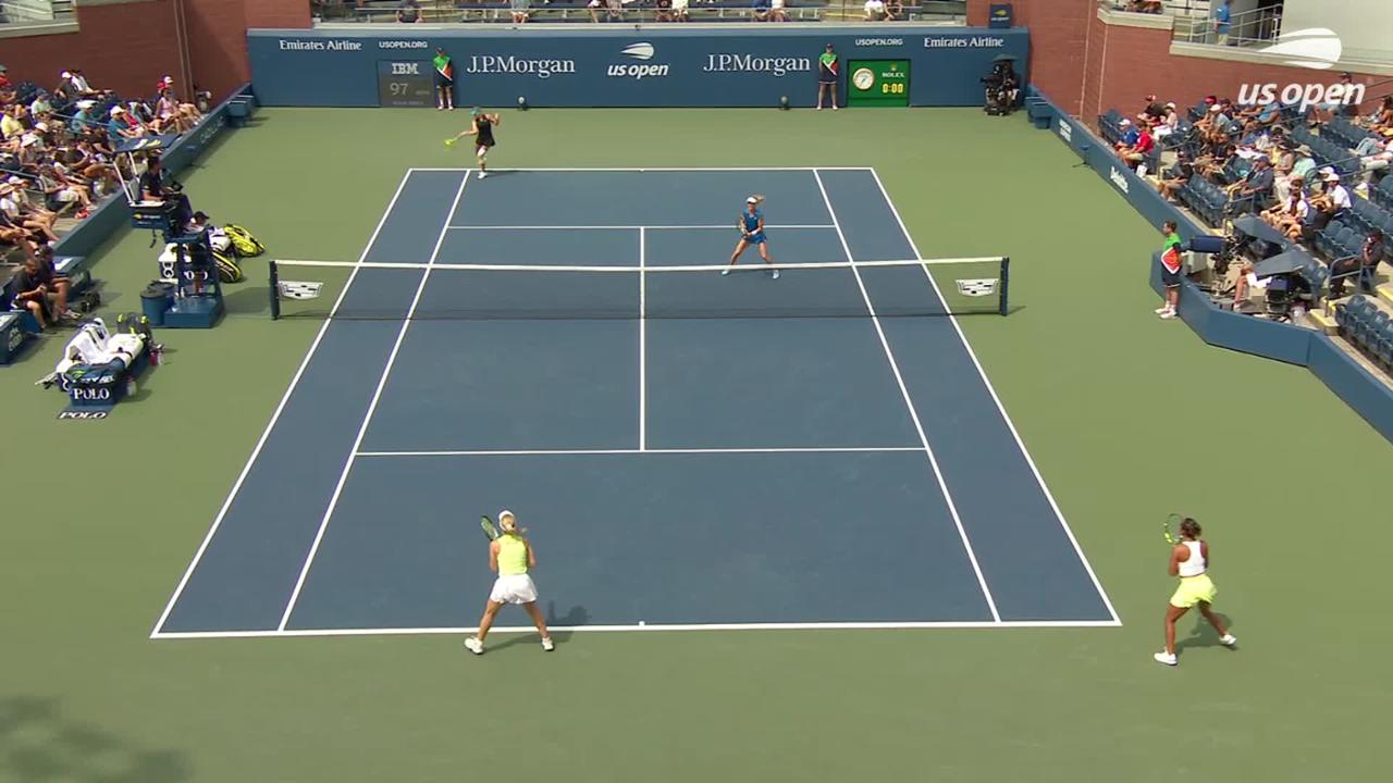 Pera/Galfi vs. Saville/Fernandez Highlights | Round 2, Set 1 - US Open ...