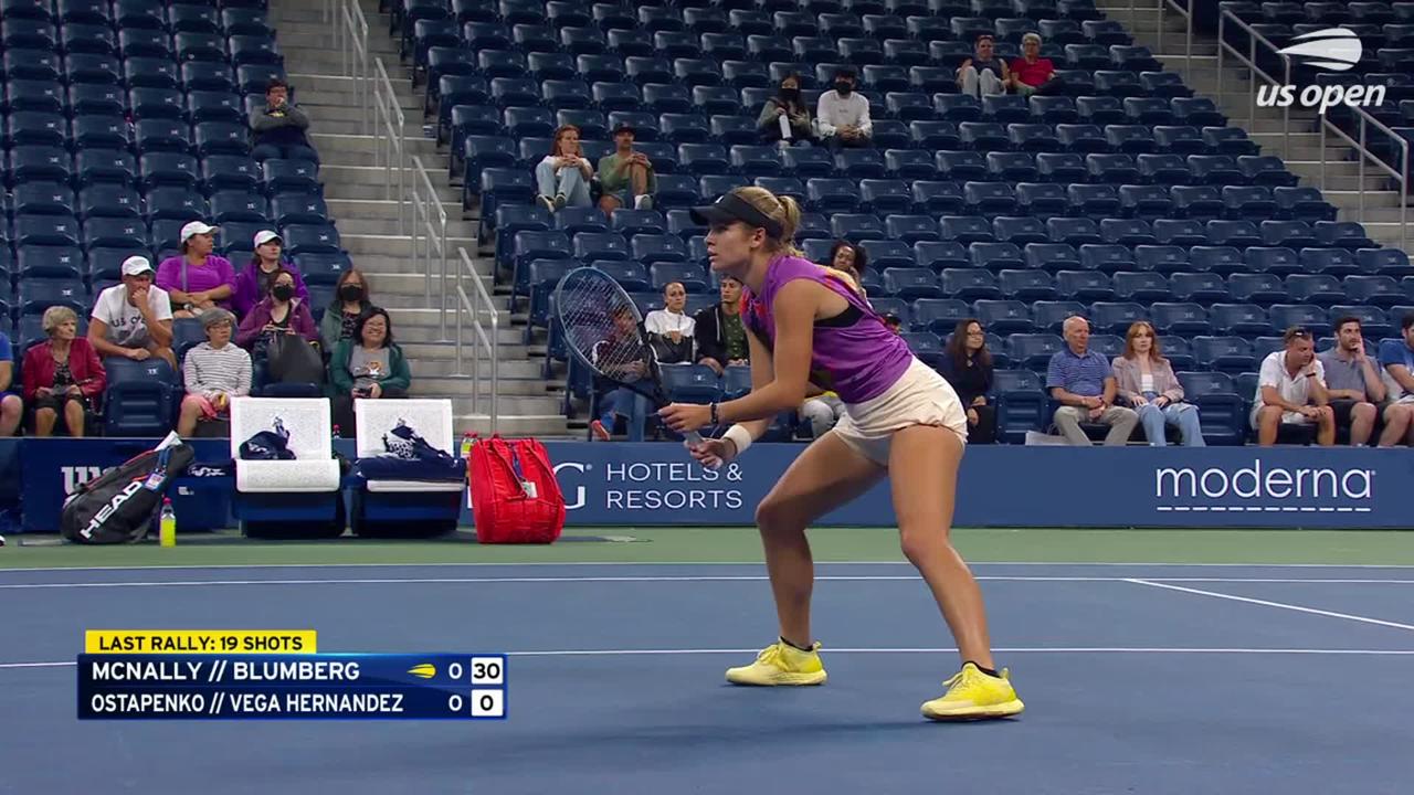 McNally/Blumberg vs. Ostapenko/Vega Hernandez Extended Highlights ...