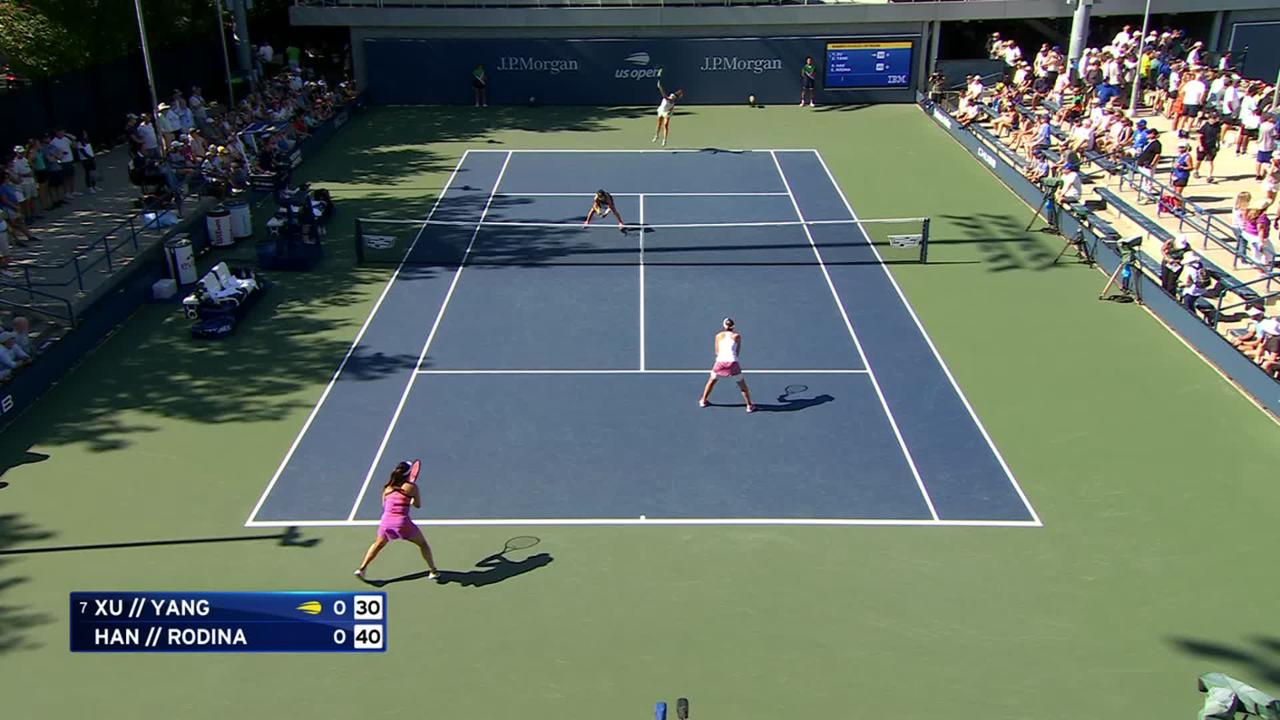 Xu/Yang vs. Han/Rodina Highlights | Round 1 - US Open Highlights ...