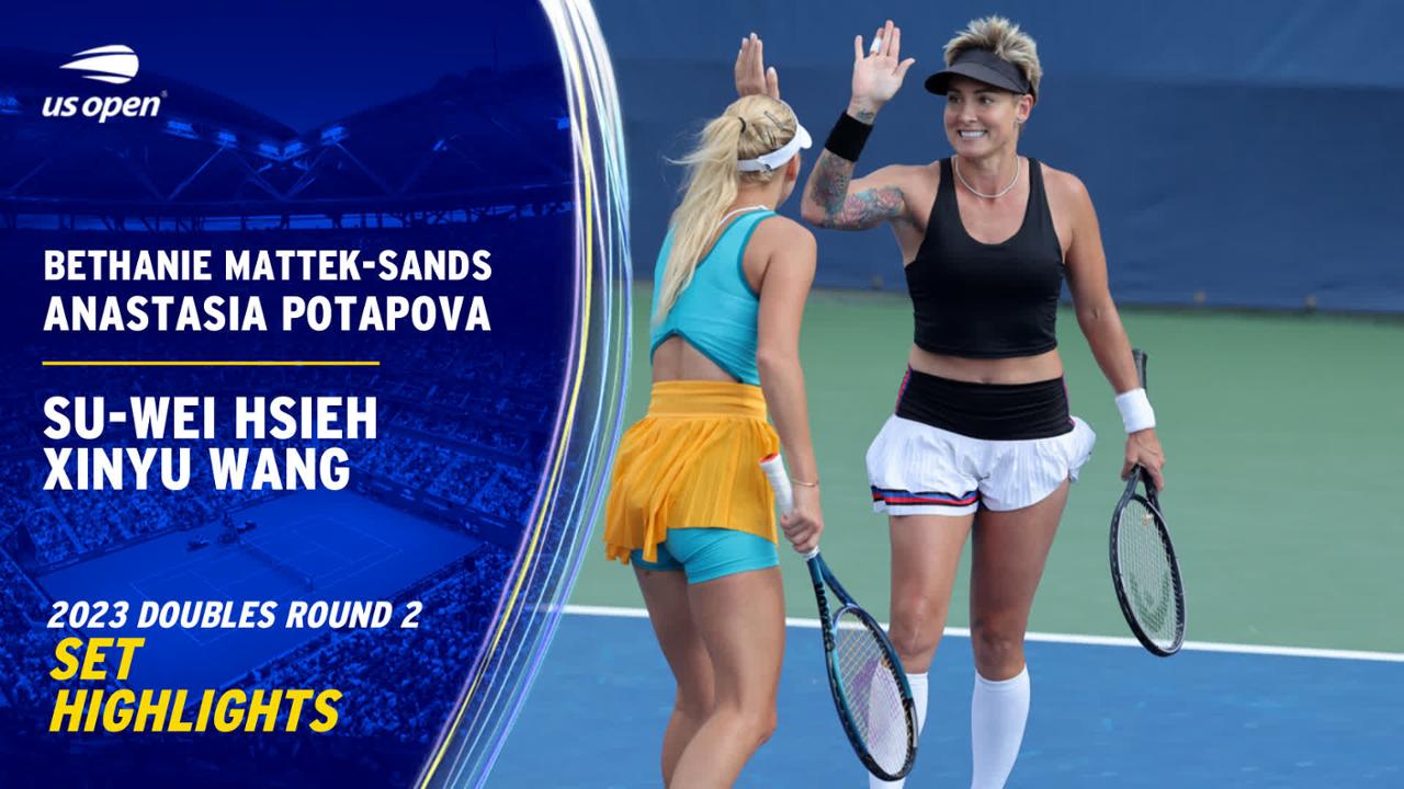 Mattek-Sands/Potapova vs. Hsieh/Wang Highlights | Round 2, Set 1 - US Open Highlights & Features ...