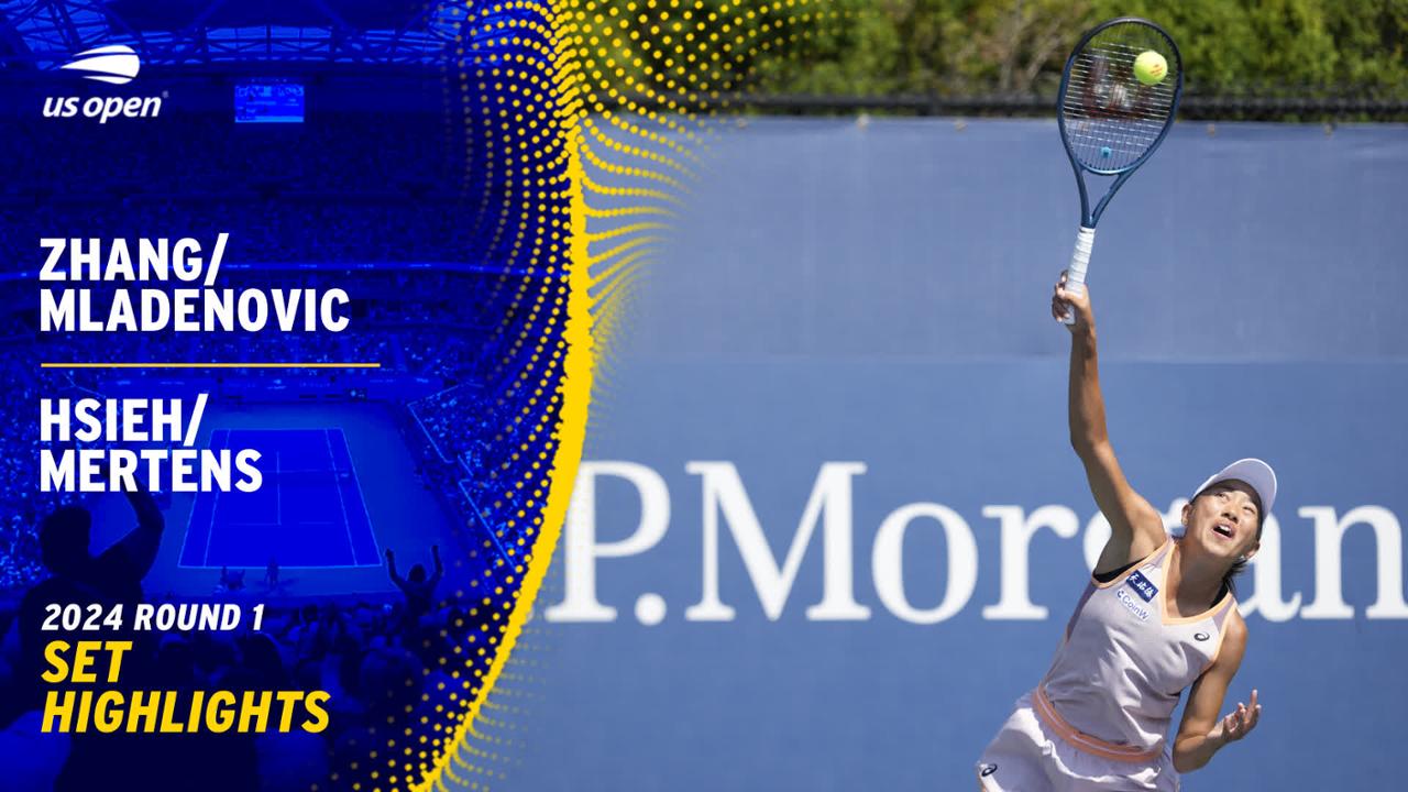 Mladenovic/Zhang vs. Hsieh/Mertens Highlights, Round 1, Set 1 - US Open ...